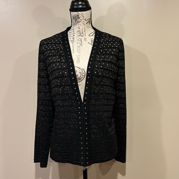 Ming Wang | Jackets & Coats | Ming Wang Heritage Fit Studded Metallic ...